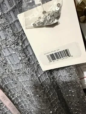 Mac Duggal | Dresses | Mac Duggal Silver Sequin Evening Dress | Poshmark